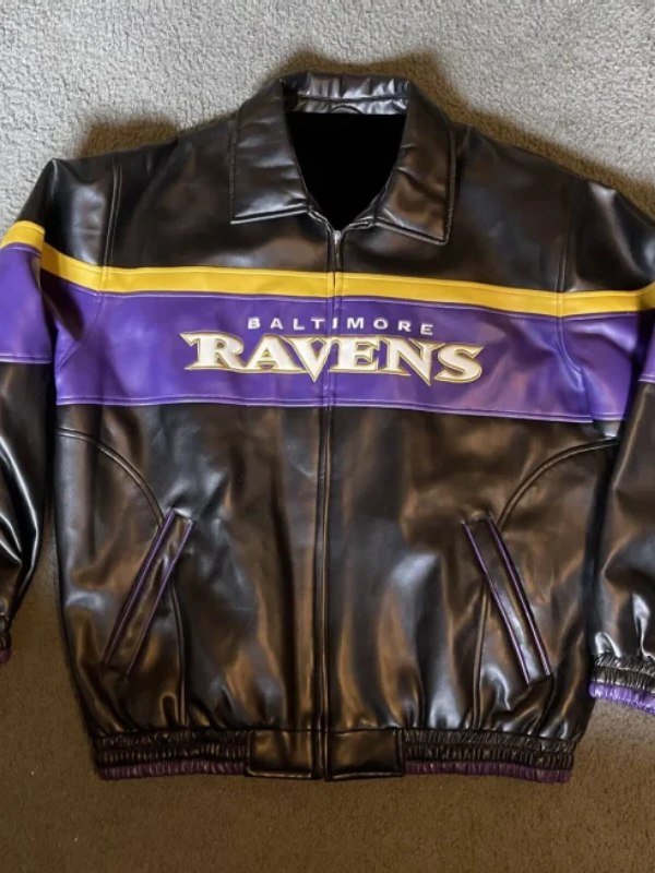 Vtg NFL Baltimore Ravens Team Jacket - Leather Jacketz