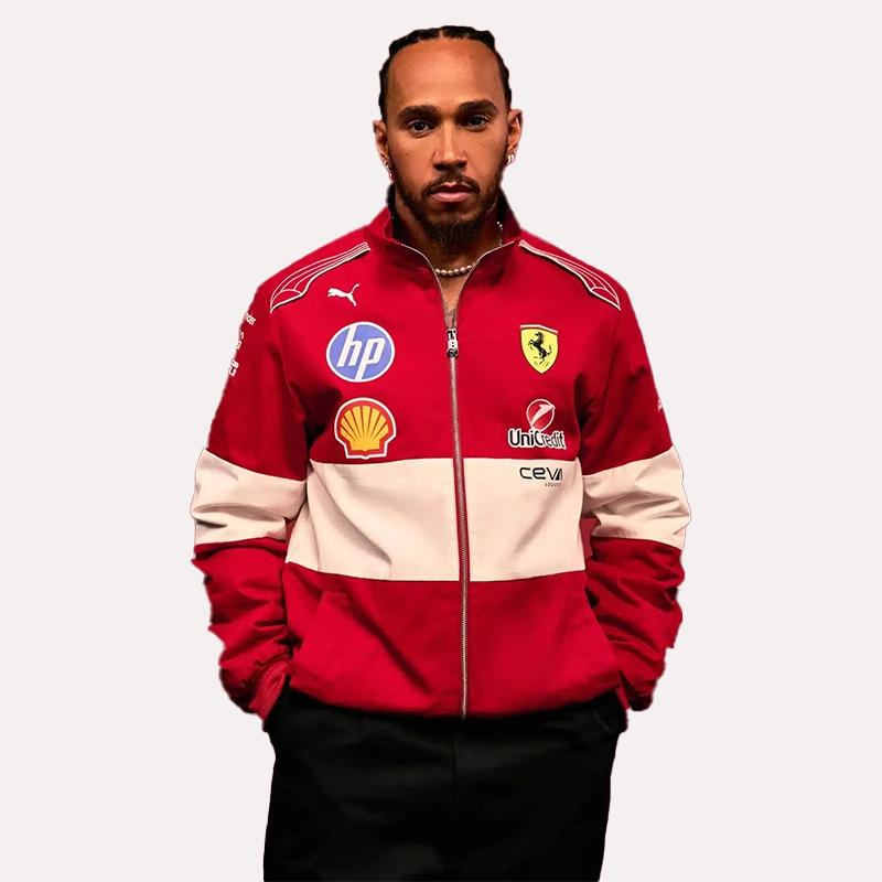 Scuderia Ferrari F1 2025 Team Racing Jacket - Leather Jacketz